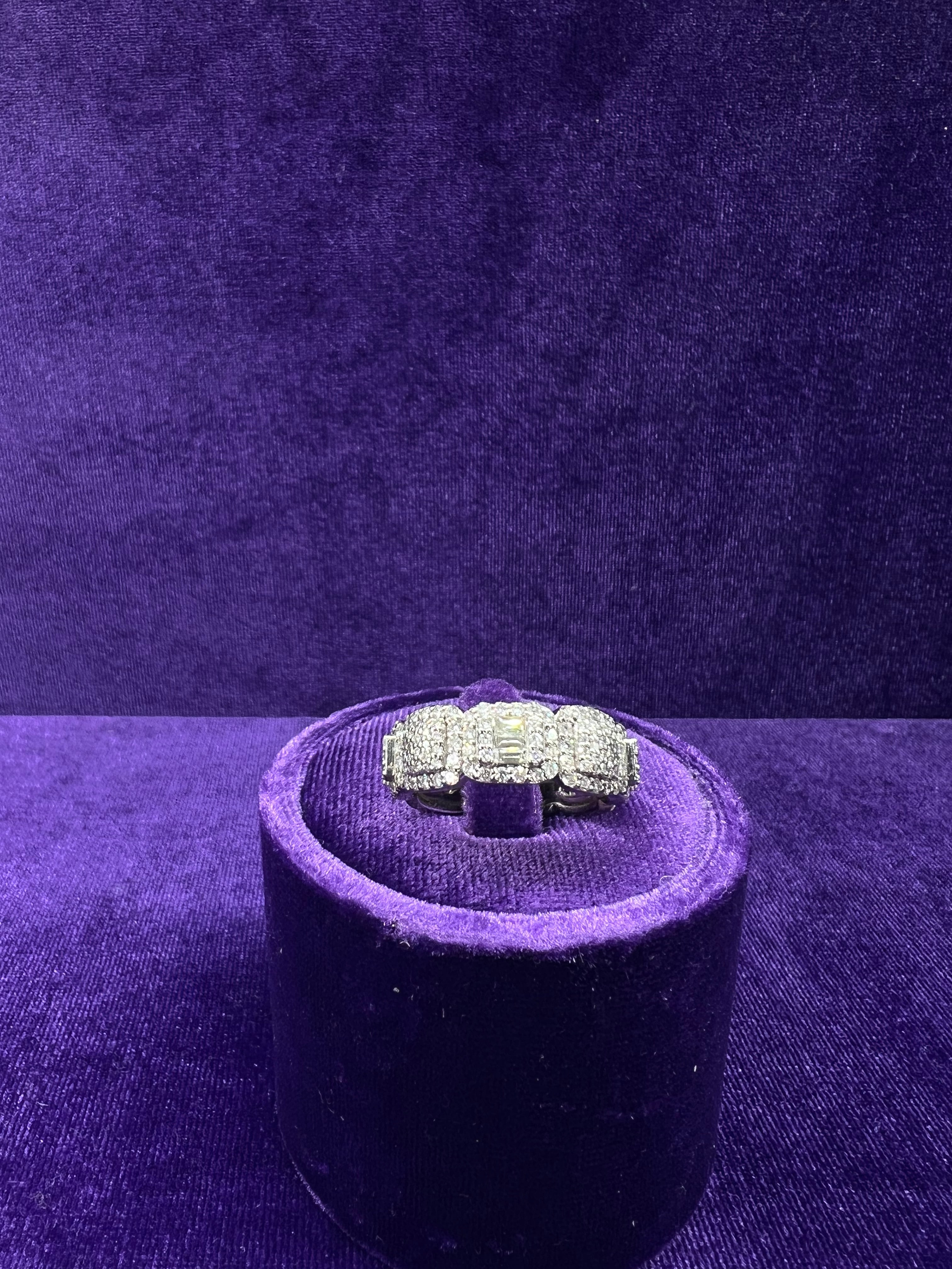 WHITE GOLD GLACIER BAND RING – IceJewlz