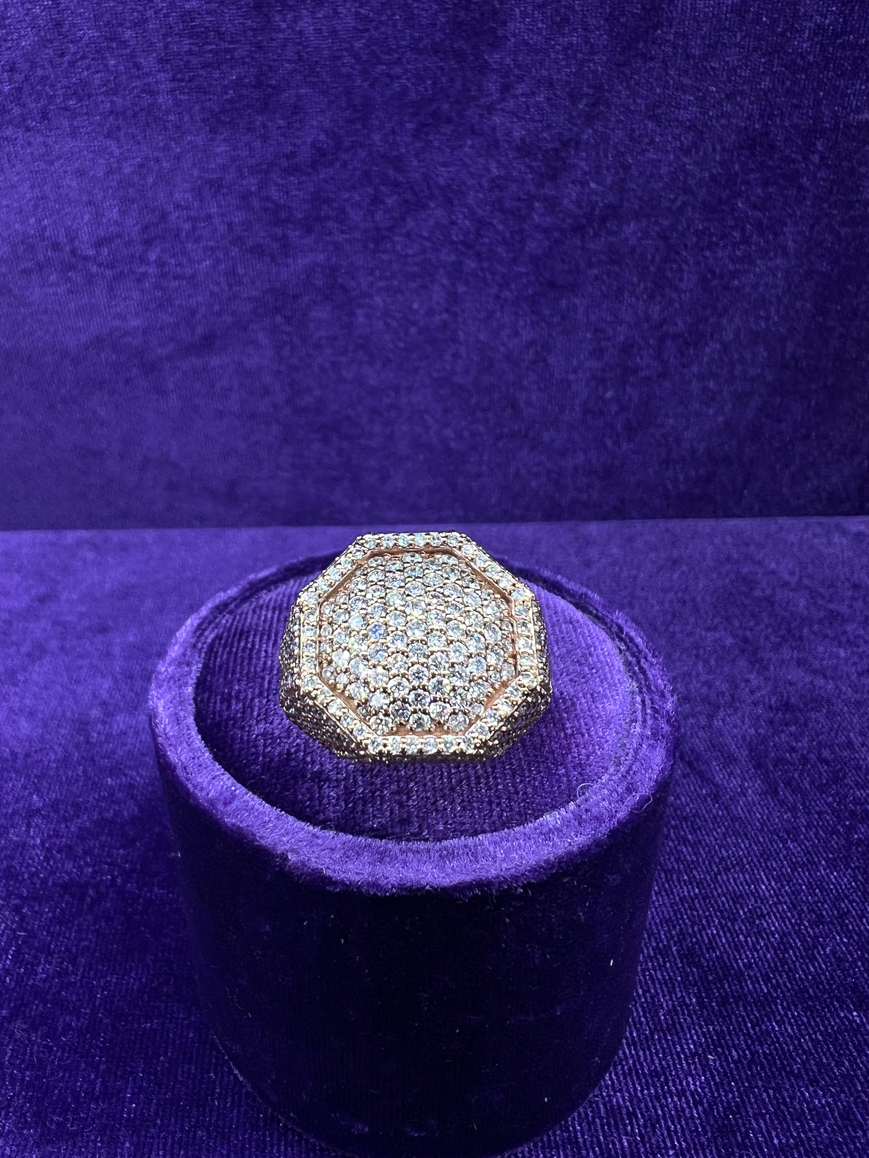 ROSE GOLD HEXAGON RING – IceJewlz