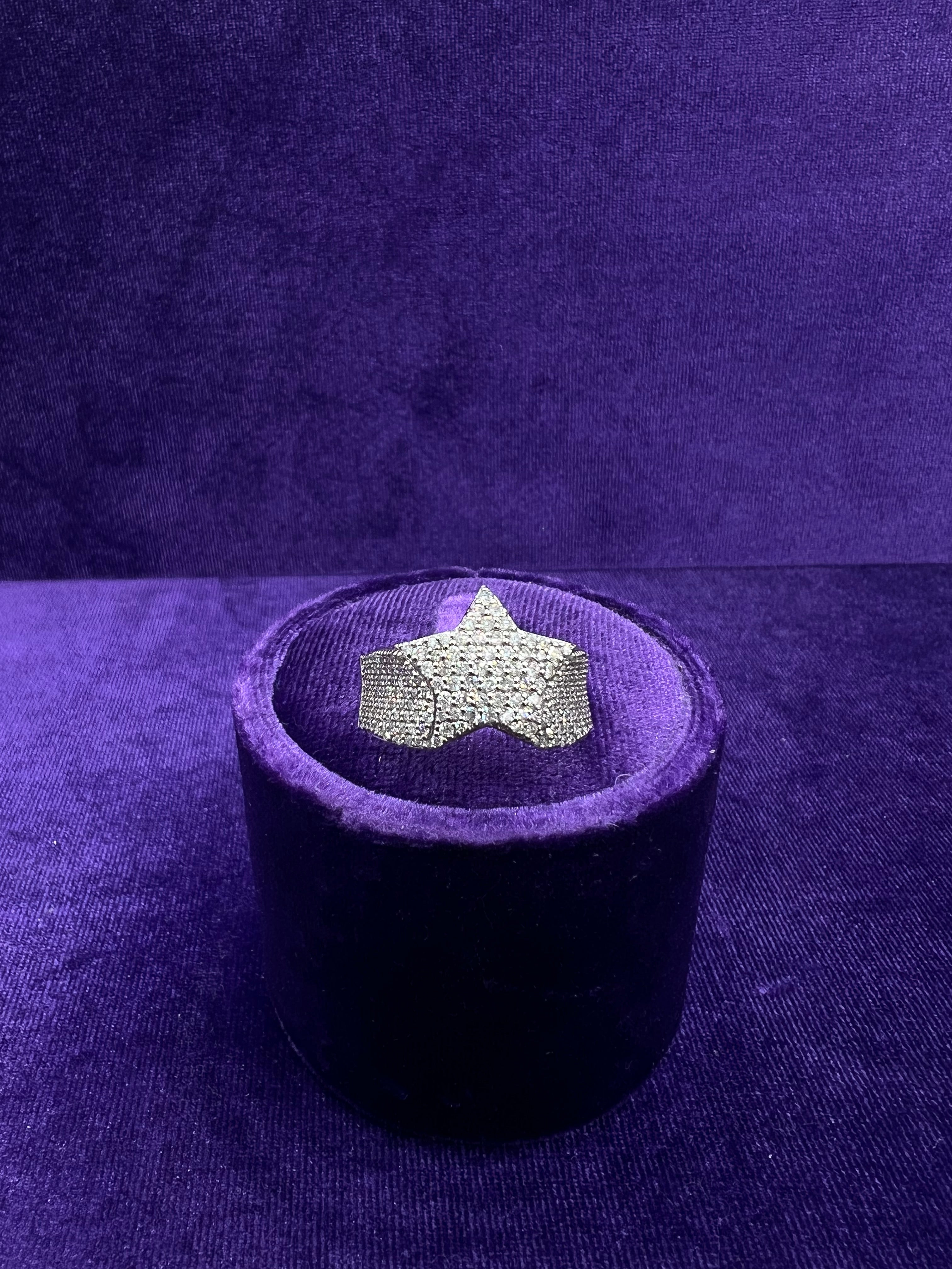 WHITE GOLD SUPER STAR RING – IceJewlz